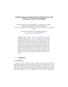 Analisis Keamanan Jaringan Pada FasilitasInternet (wifi) Terhadap Serangan PacketSniffing - Bina ...